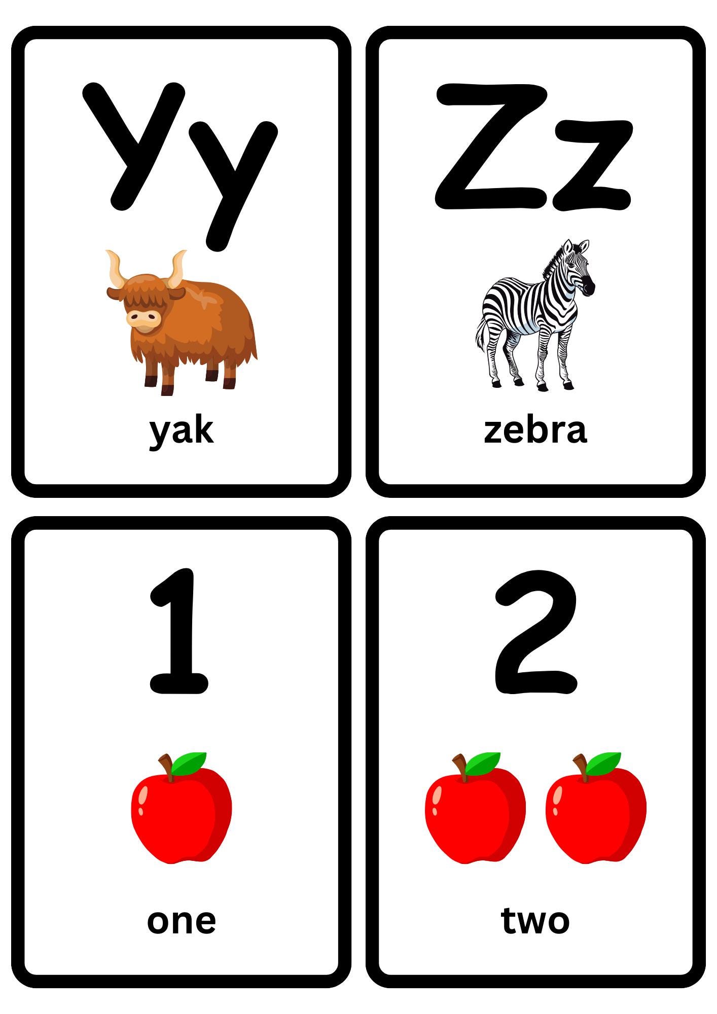 ABC Flash Cards for Kids With Additional 1-10 Numbers Flash Cards - Etsy