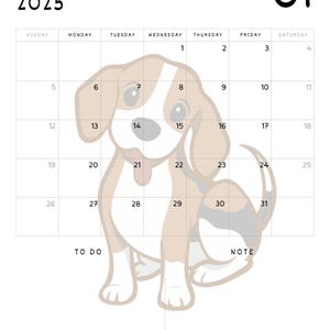 Dog Themed Printable Calendar for 2025 - Etsy