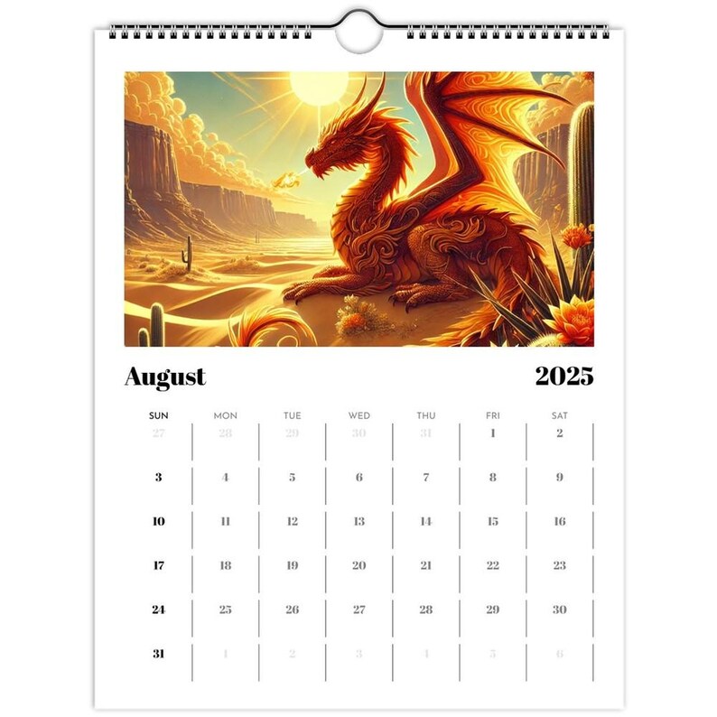 2025 Dragon-themed Seasonal Calendar (US & CA) - Etsy