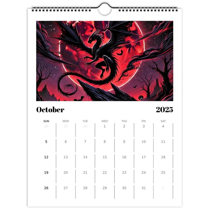 2025 Dragon-themed Seasonal Calendar (US & CA) - Etsy