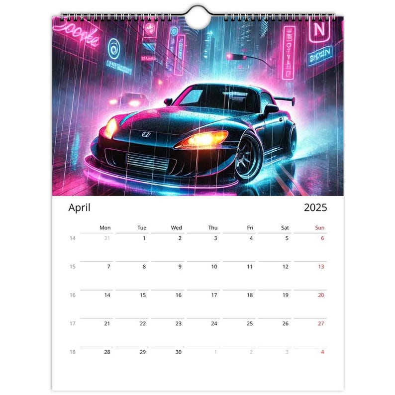 2025 JDM Sports Car Drift Calendar Seasonal Drifting Design US & CA - Etsy