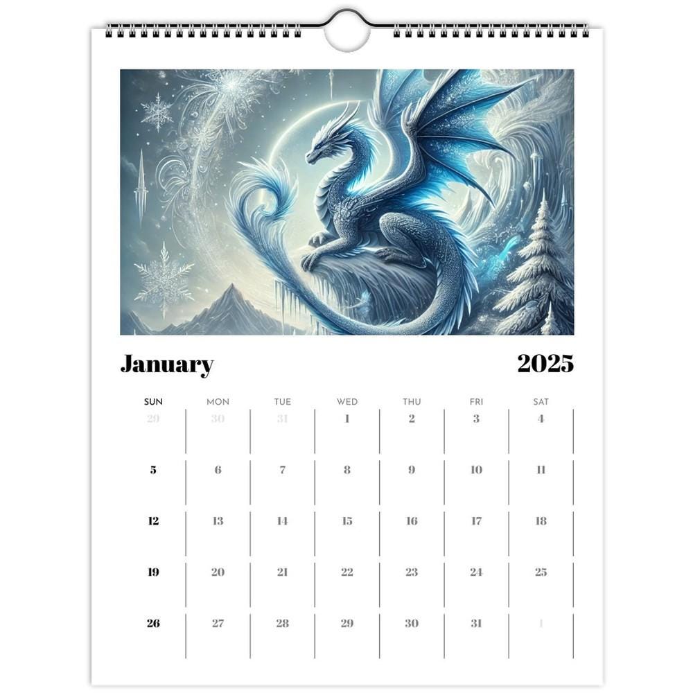 2025 Dragon-themed Seasonal Calendar (US & CA) - Etsy
