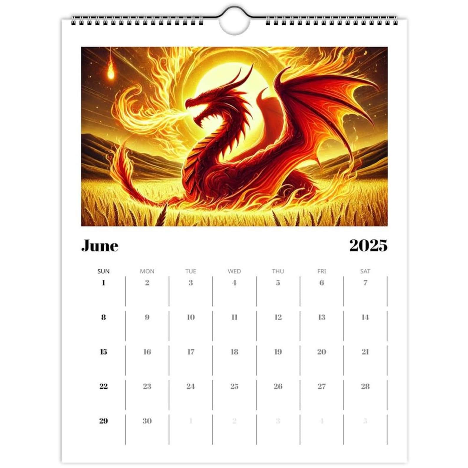 2025 Dragon-themed Seasonal Calendar (US & CA) - Etsy