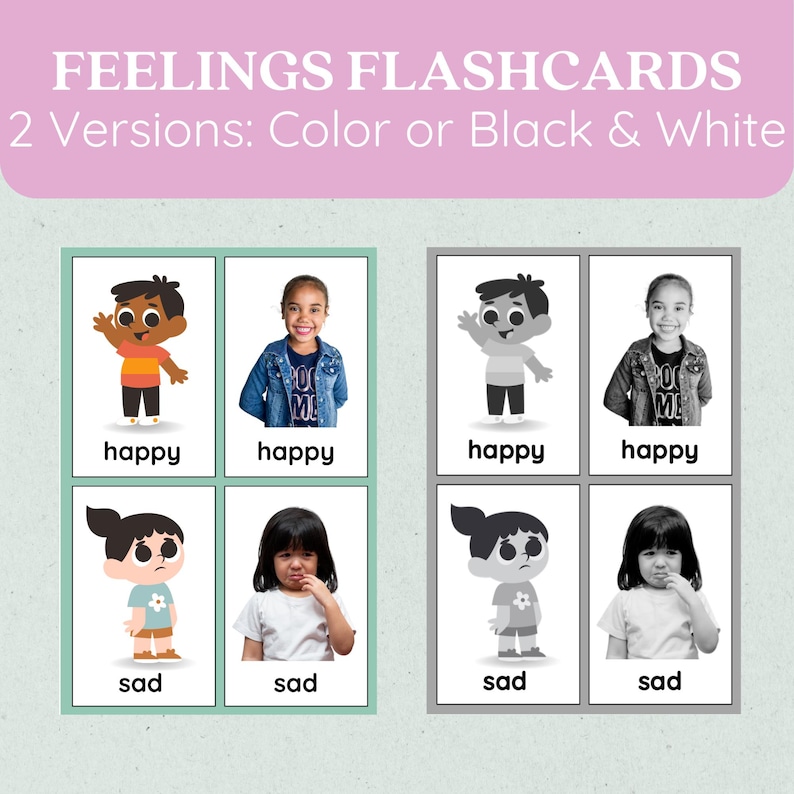 Feelings Flashcards - Printable Emotional Education Activity Kids ...