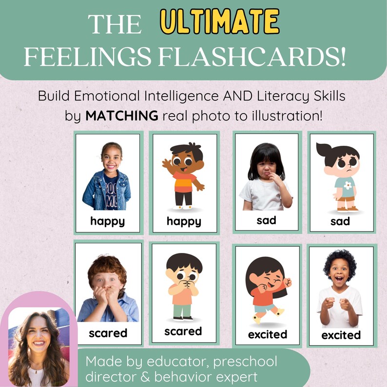 Feelings Flashcards - Printable Emotional Education Activity Kids ...