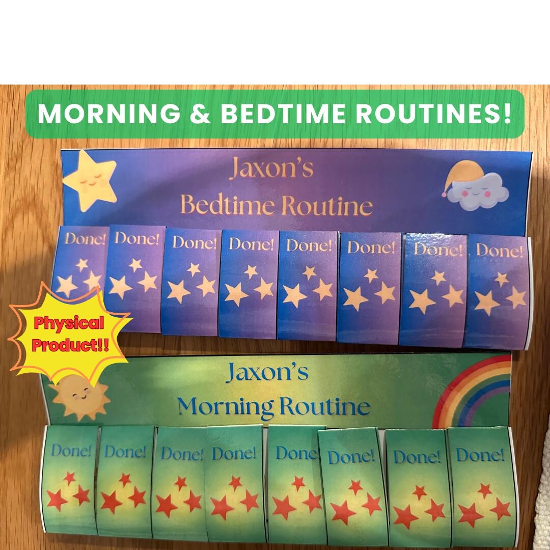 Personalized Handmade Visual Schedule Chart Morning /bedtime Routine ...