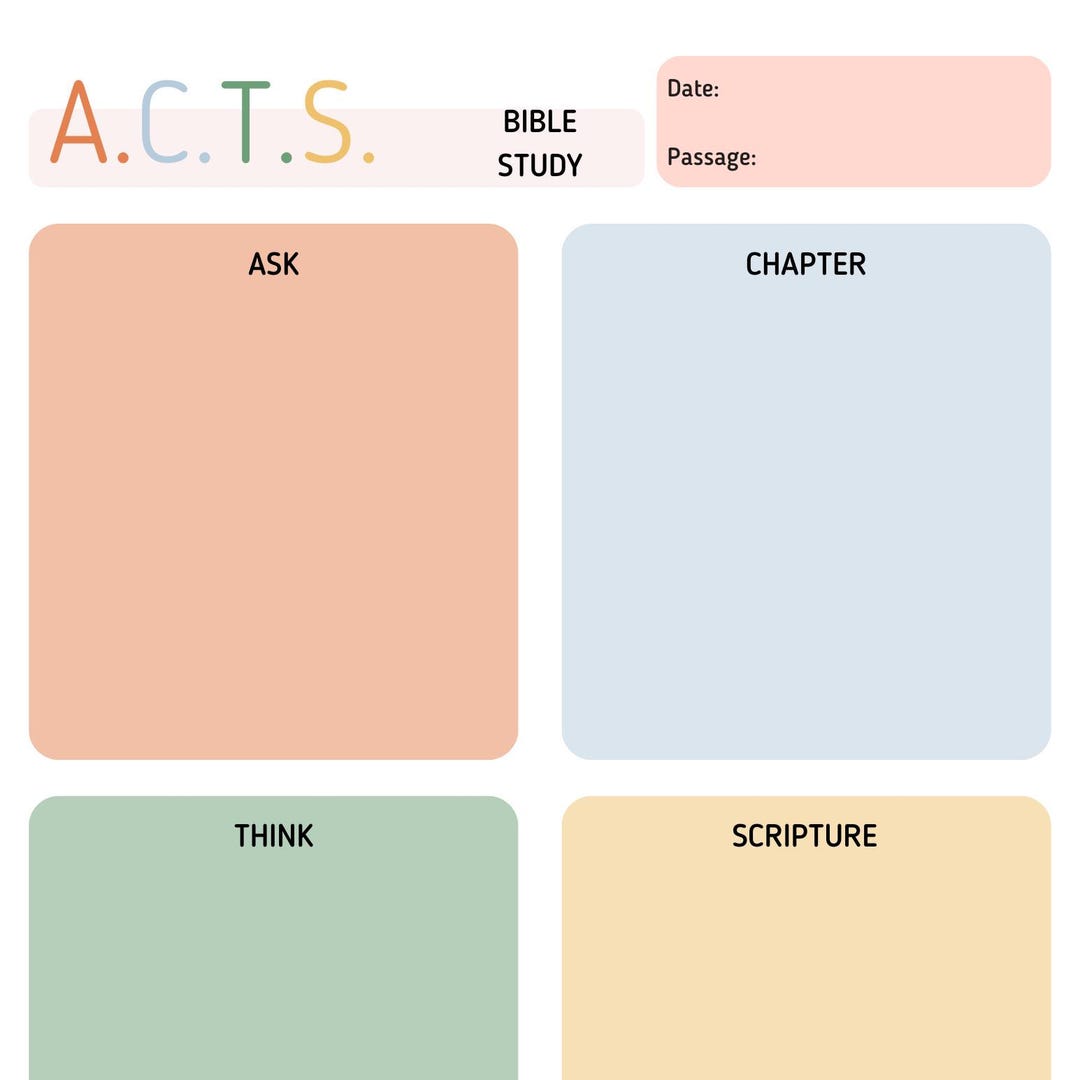 ACTS Bible Study Method Sheet - Etsy