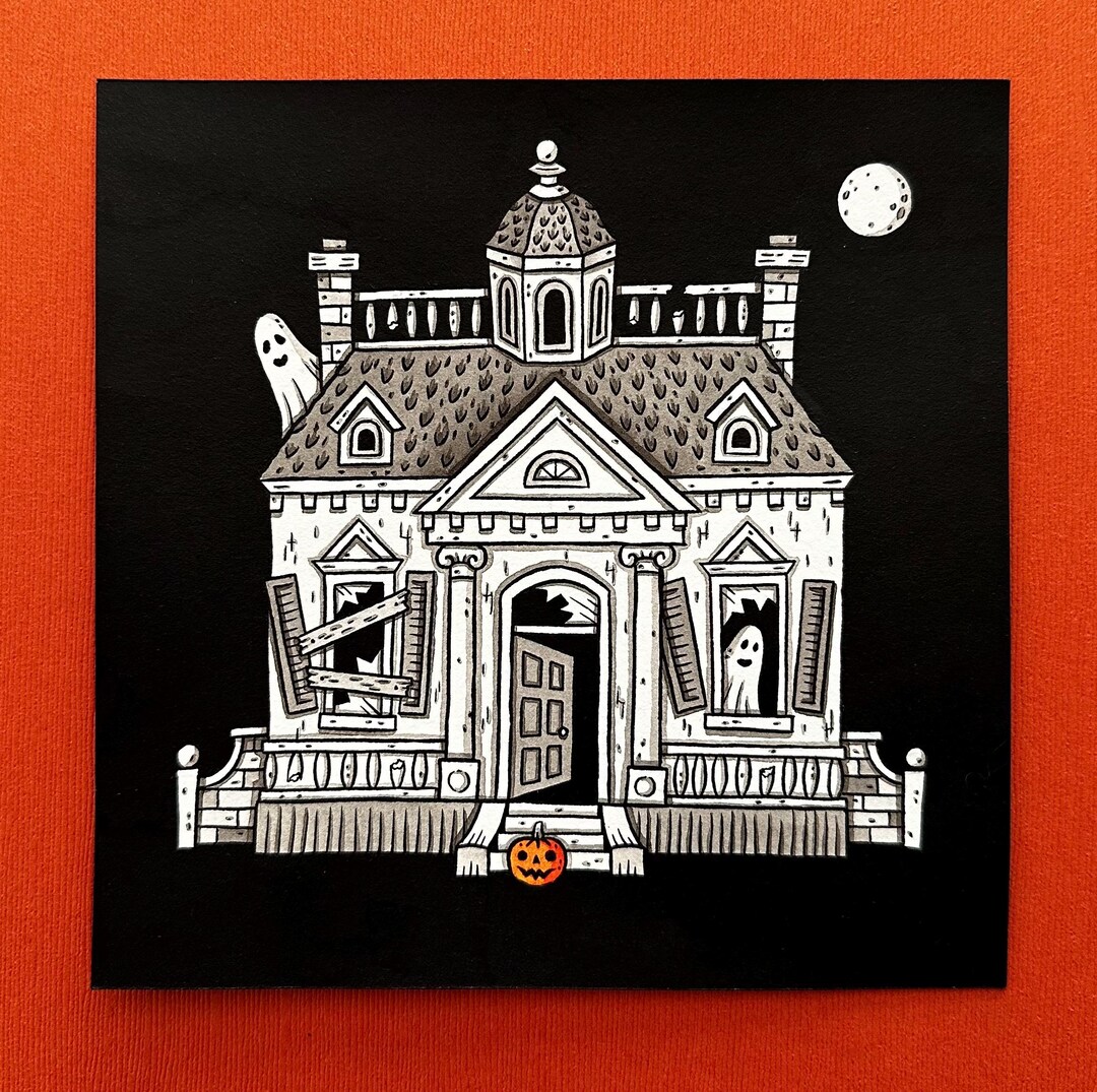 Original Ink Drawing "haunted House No. 16" - Artwork by Jon Macnair - Etsy