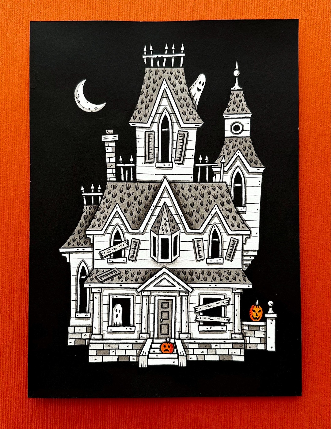 Original Ink Drawing "haunted House No. 10" - Artwork by Jon Macnair - Etsy
