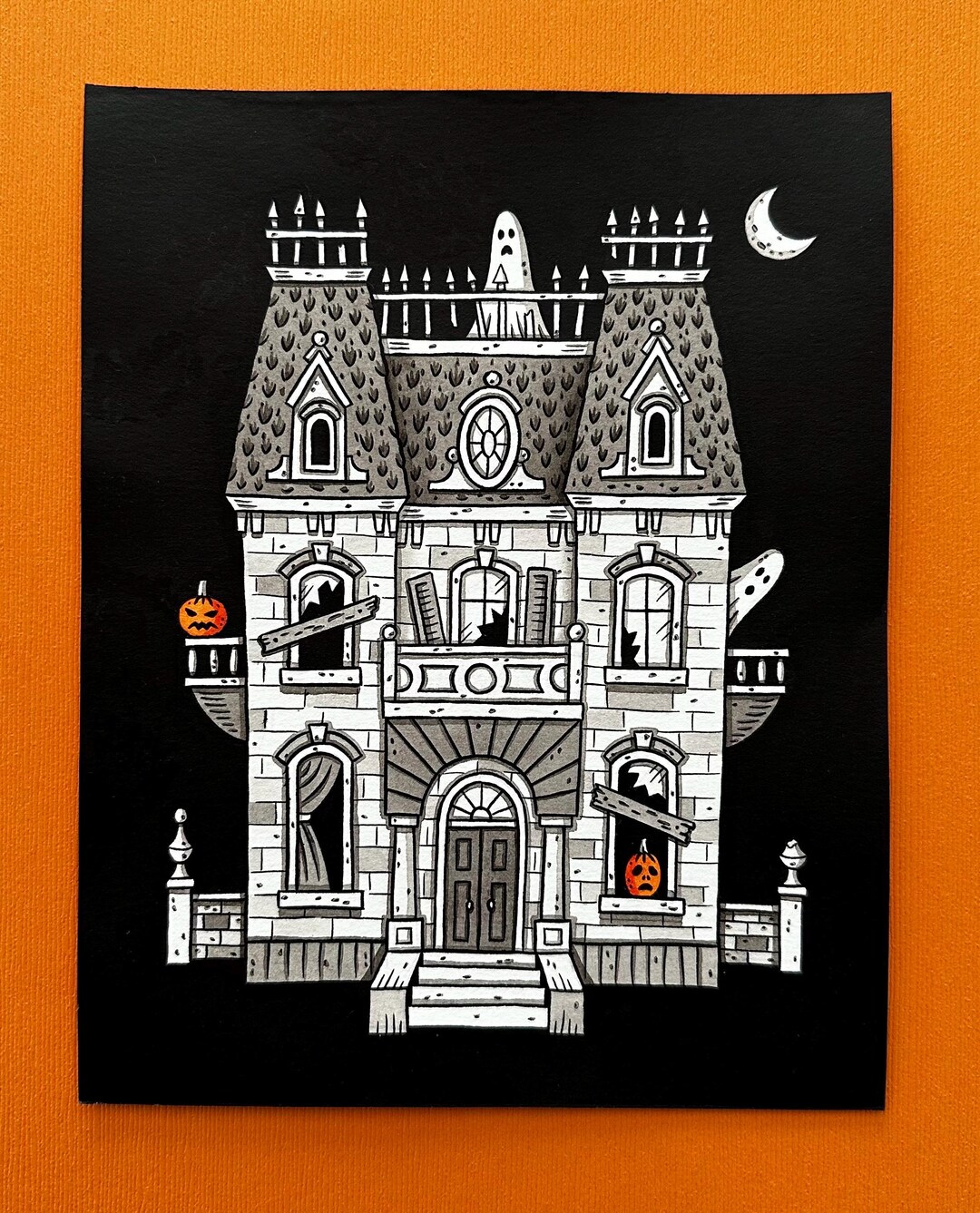 Original Ink Drawing "haunted House No. 25" - Artwork by Jon Macnair - Etsy