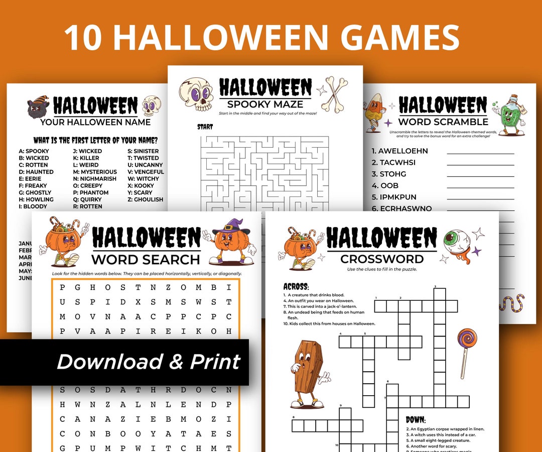 Halloween Games Printable I Halloween Party Games I Printable Party ...