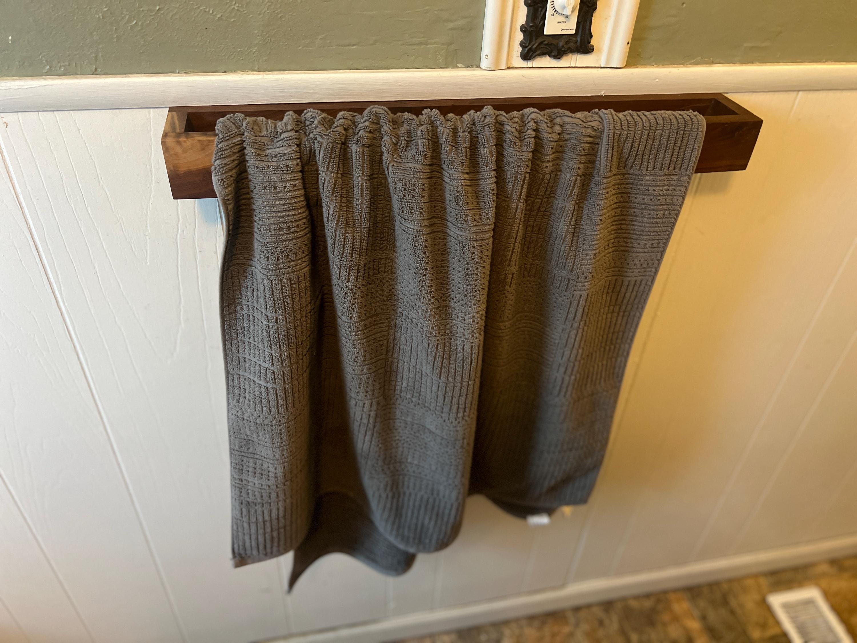Modern Wooden Towel Rack, Walnut Rustic Towel Bar - Etsy