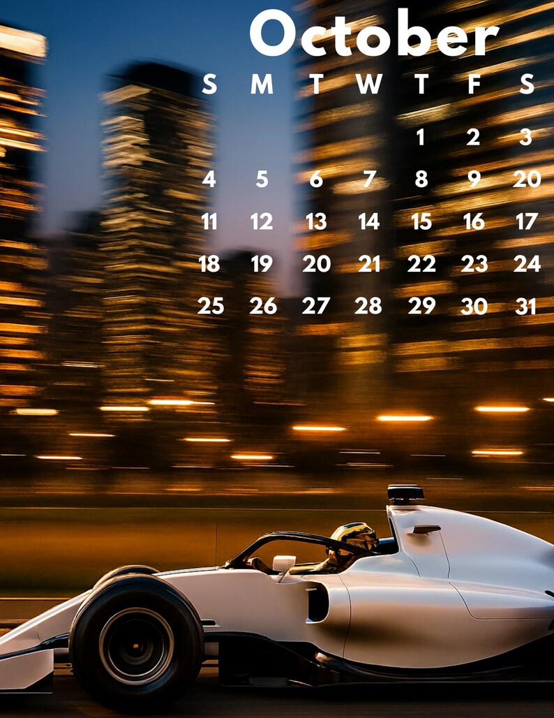 Grab Your 2026 Race Car Printable Calendar| Fuel Your Year With Speed ...