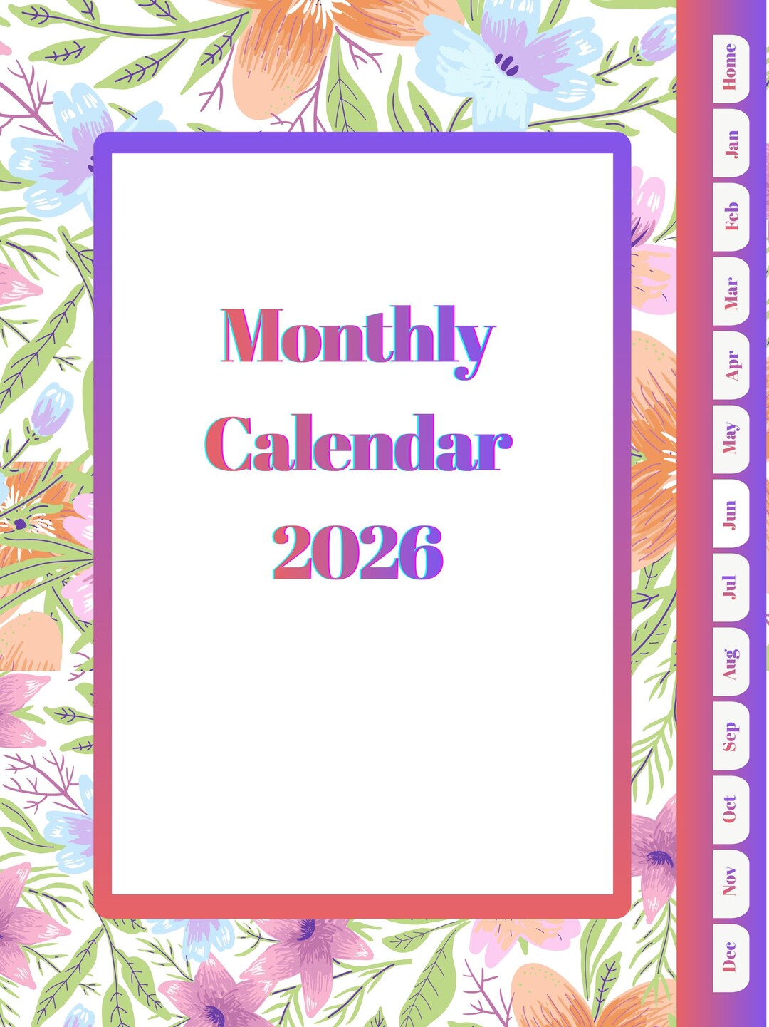 Hyperlinked iPad Calendar 2026 | Digital Monthly Planner With Clickable ...