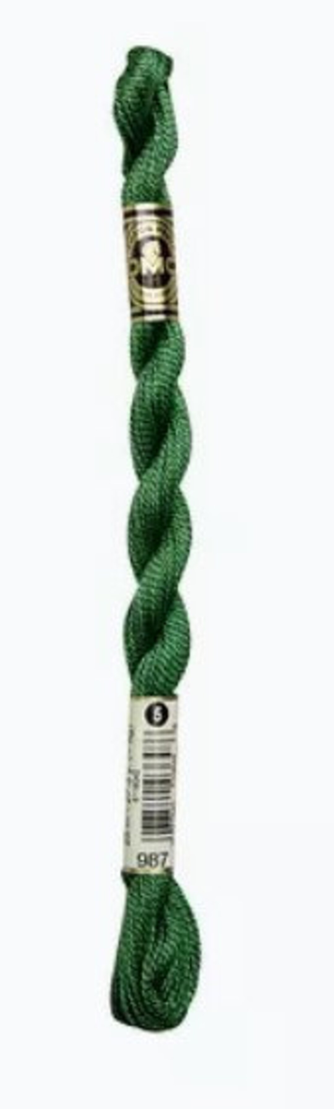 987 Dark Forest Green; DMC Perle Cotton Size 5 Skein; 100% Cotton; 5g ...
