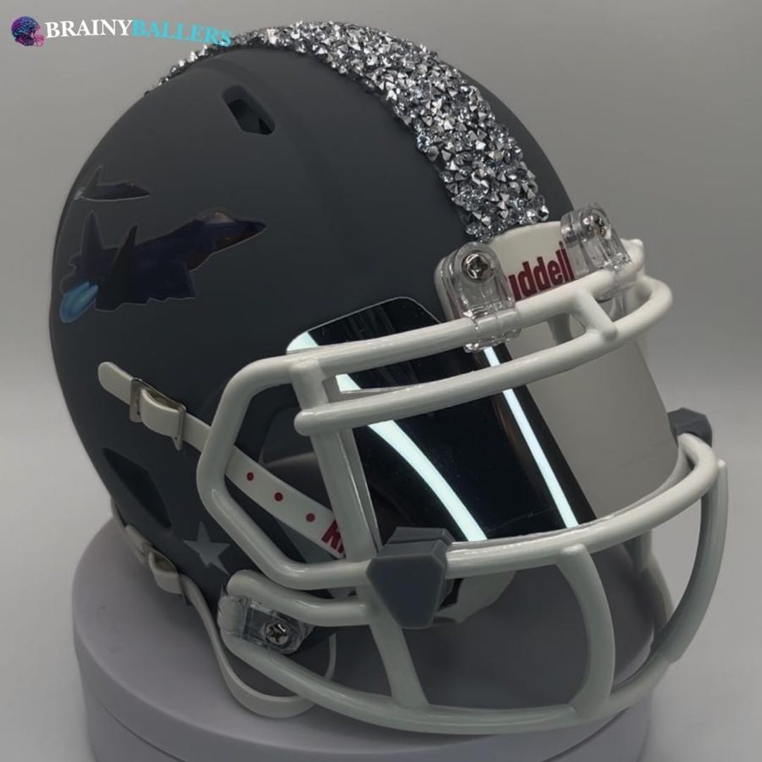 F22 Raptor Custom Mini Football Helmet - Matte Grey GREAT GIFT! Riddell ...