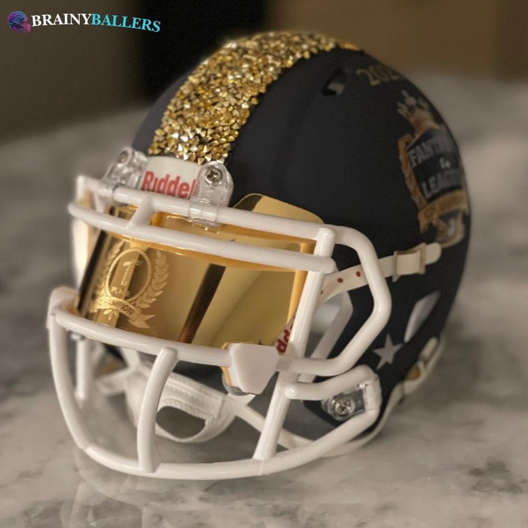 Custom Fantasy Football Championship Mini Helmet Trophy Laser Engraved ...