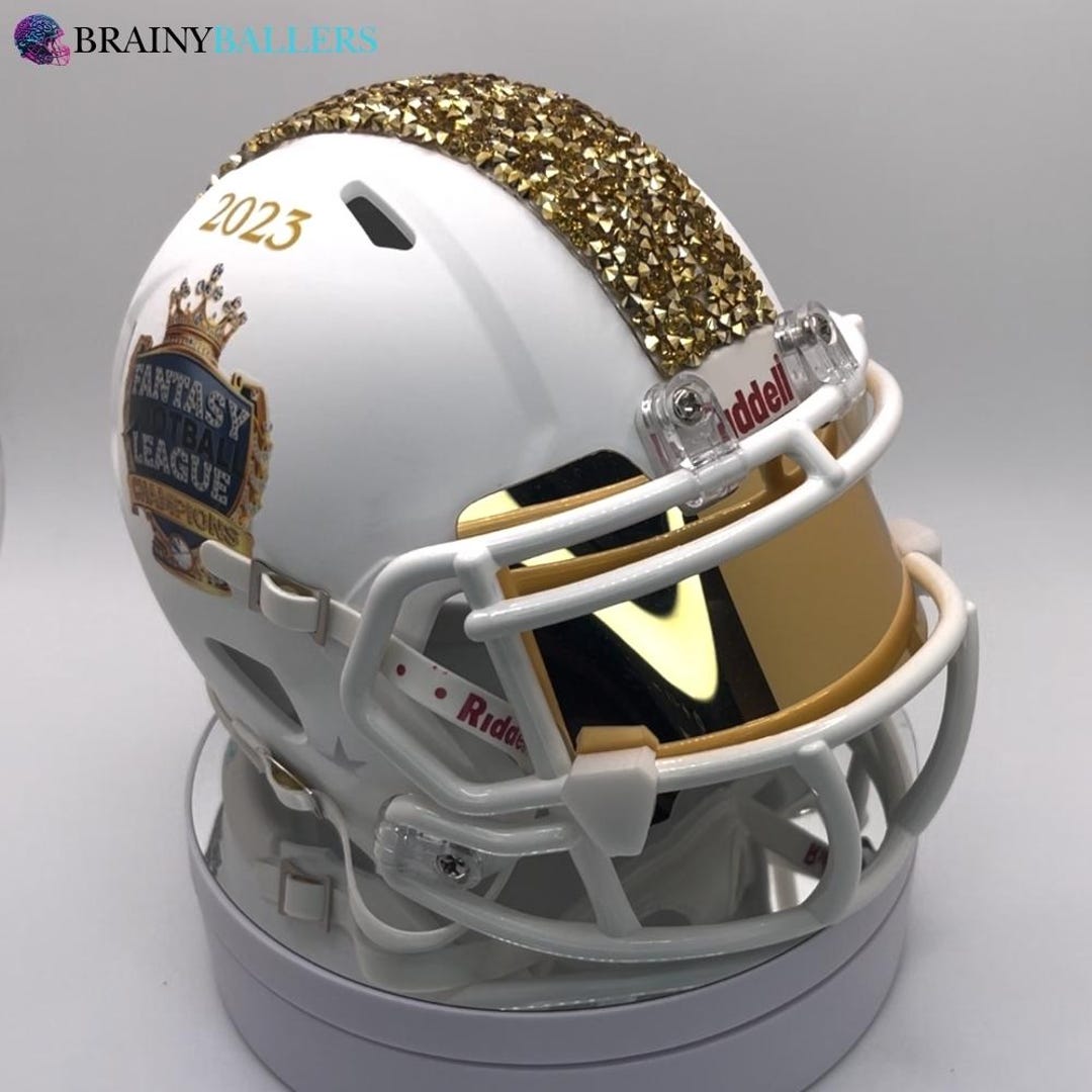 Custom Fantasy Football Championship Mini Helmet Trophy Laser Engraved ...