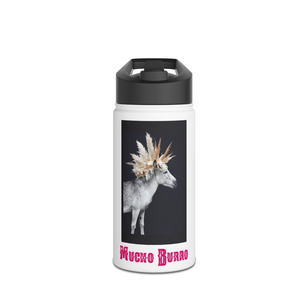 Punk Rock Donkey Water Bottle, Donkey Water Bottle, Surfer Gift, Donkey ...