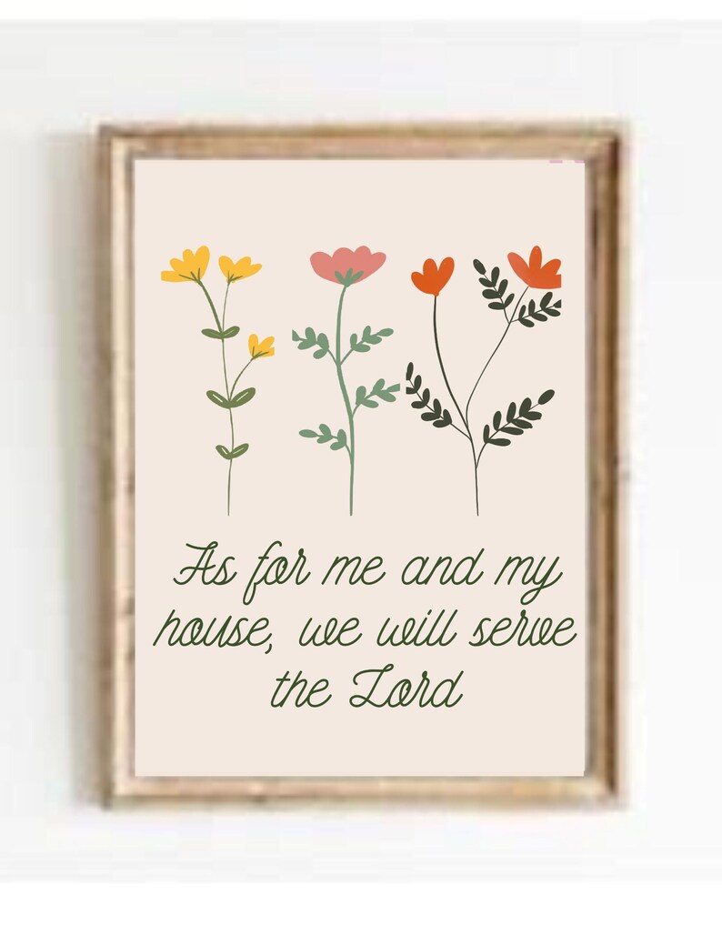 AS FOR ME and My House We Will Serve the Lord;christian Wall Art ...
