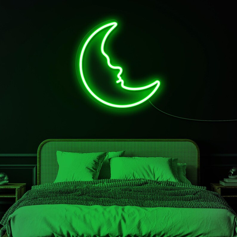 Moon Neon Sign - LED Neon Light | Perfect Home Decor | Bedroom Decor ...