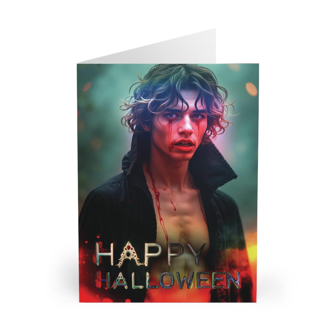 5 Psychedelic Handsome Vampire Halloween Greeting Cards 5 Pack - Etsy