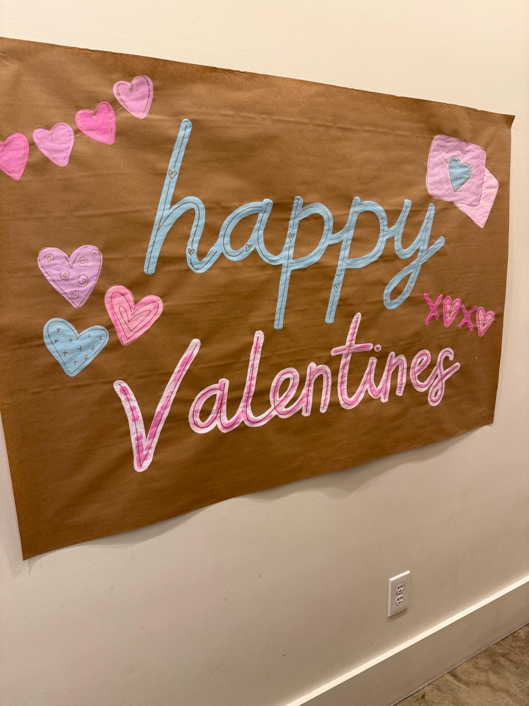 Hand Painted Brown Paper Valentines Sign - Etsy