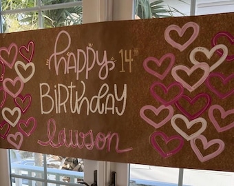 Hand Painted Paper Birthday Sign - Etsy