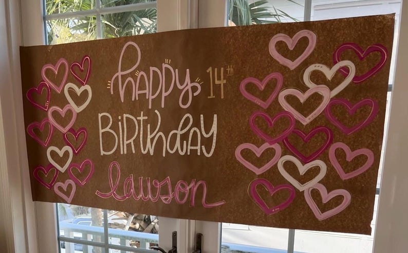Hand Painted Paper Birthday Sign - Etsy