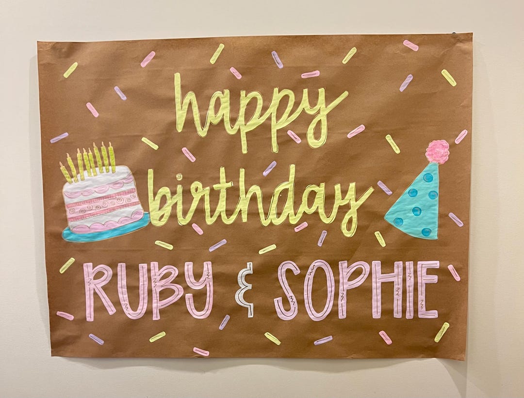Hand Painted Paper Birthday Sign - Etsy