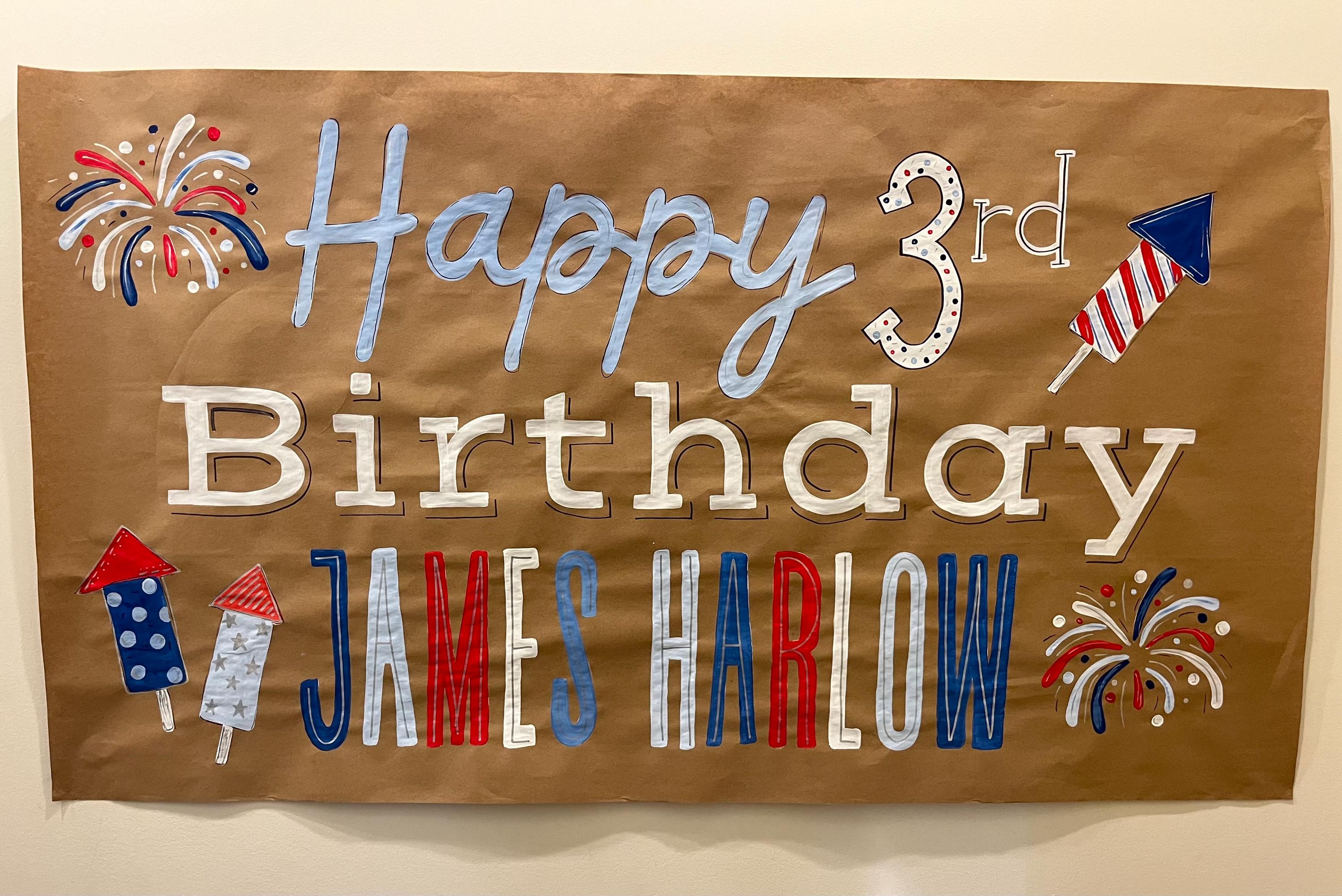 Hand Painted Paper Birthday Sign - Etsy