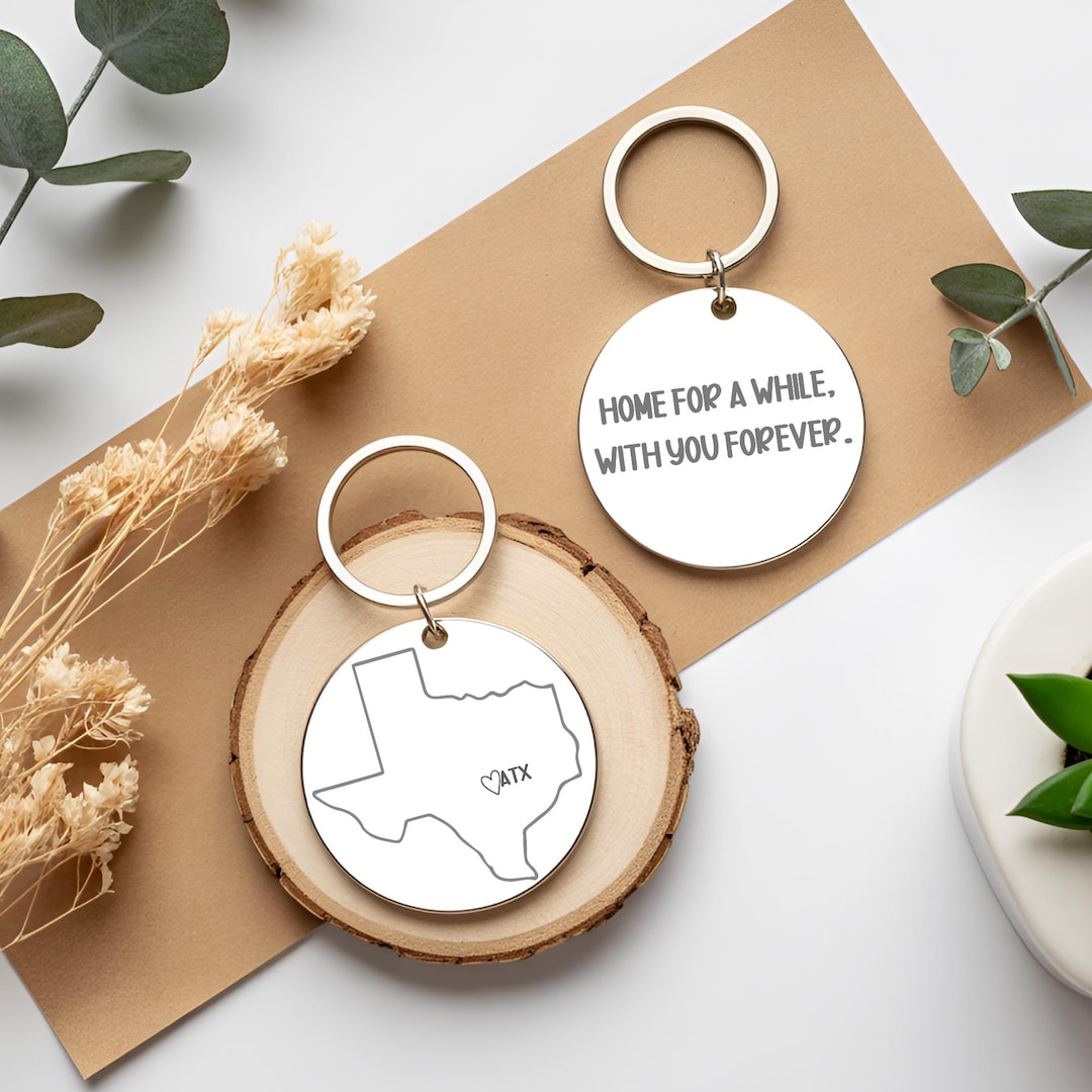Austin Texas Map Keychain, UT Austin Student & Alumni Gift, ATX ...