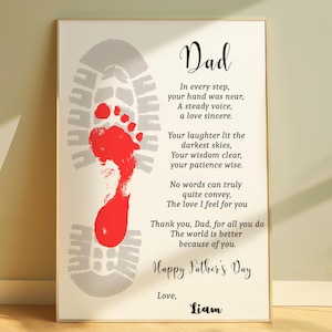 Fathers Day Footprint Craft, Fathers Day Gift, Fathers Day Poem ...