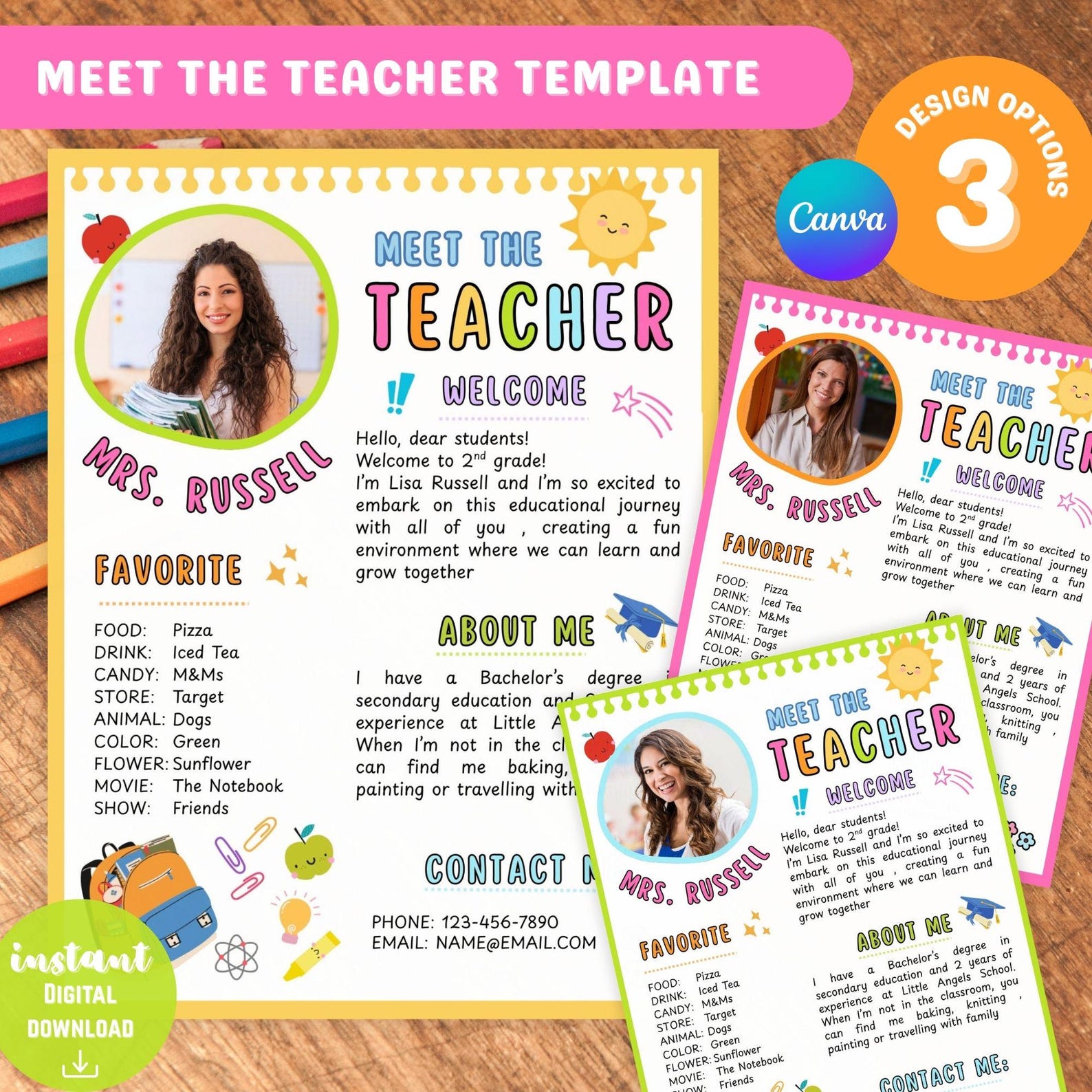 Editable Meet the Teacher Template, Back to School Flyer, All About My ...