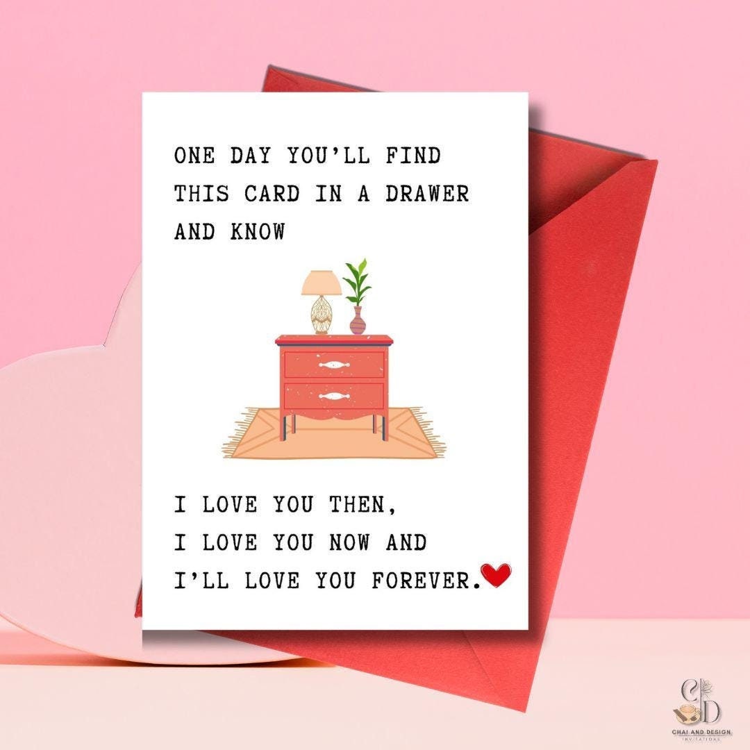 In Love Card, Someday You'll Find This in A Drawer, Card for Boyfriend ...