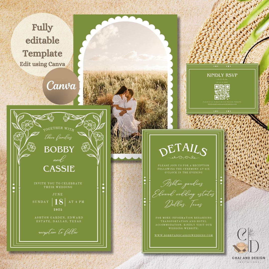 Editable Luxury Classic Invitation Template, Royal Wedding Invitation ...