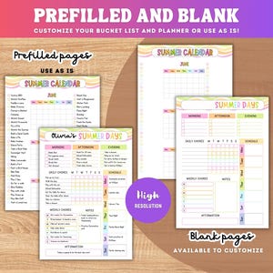 Summer Planner Kids Summer Printable Summer School Planner Summer Kids ...