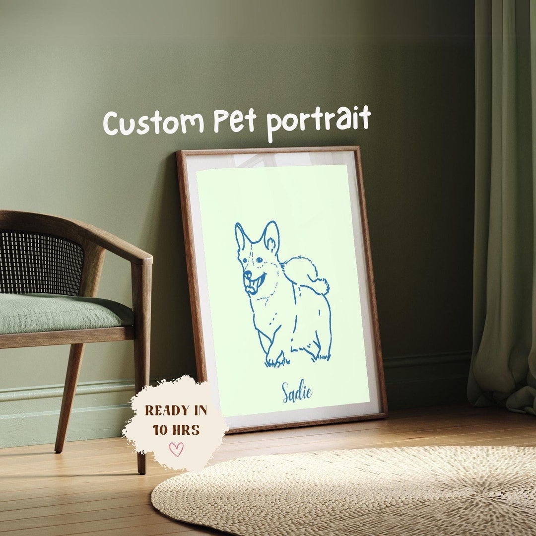 Custom Badly Drawn Dog Portrait Minimalist Custom Poorly Drawn Dog ...
