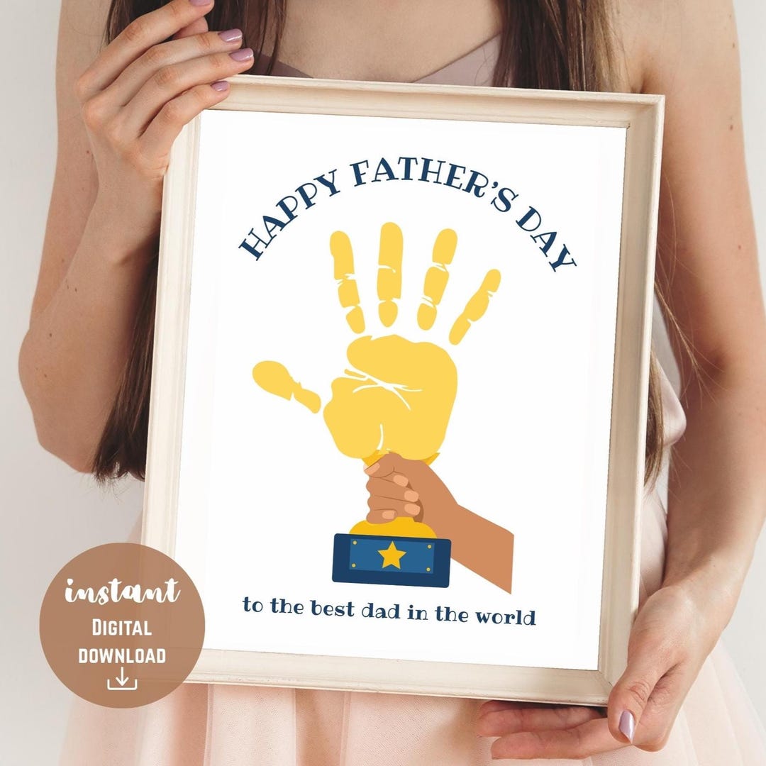 Fathers Day Handprint Craft, Fathers Day Gift, Hands Down Best Dad Ever ...