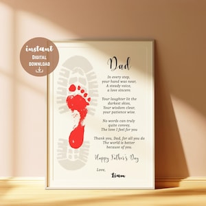 Fathers Day Footprint Craft, Fathers Day Gift, Fathers Day Poem ...