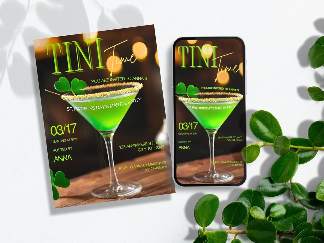 Editable St. Patricks Days Cocktail Party Invitation St Patrick's Day ...
