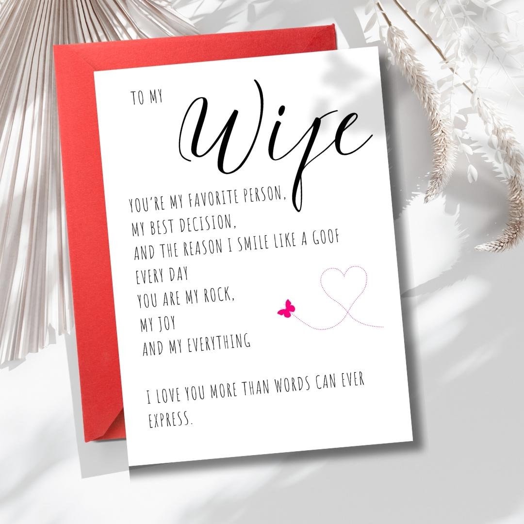 Custom Love Letter for Wife Appreciation Card for Wife Birthday Card ...