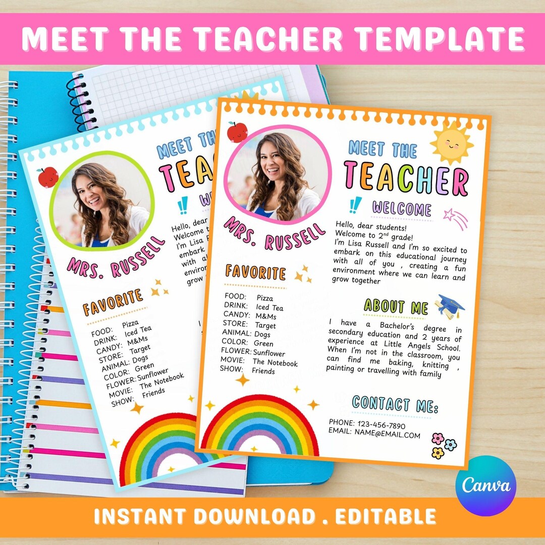Editable Meet the Teacher Template, Back to School Flyer, All About My ...
