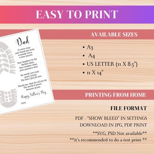 Fathers Day Footprint Craft, Fathers Day Gift, Fathers Day Poem ...
