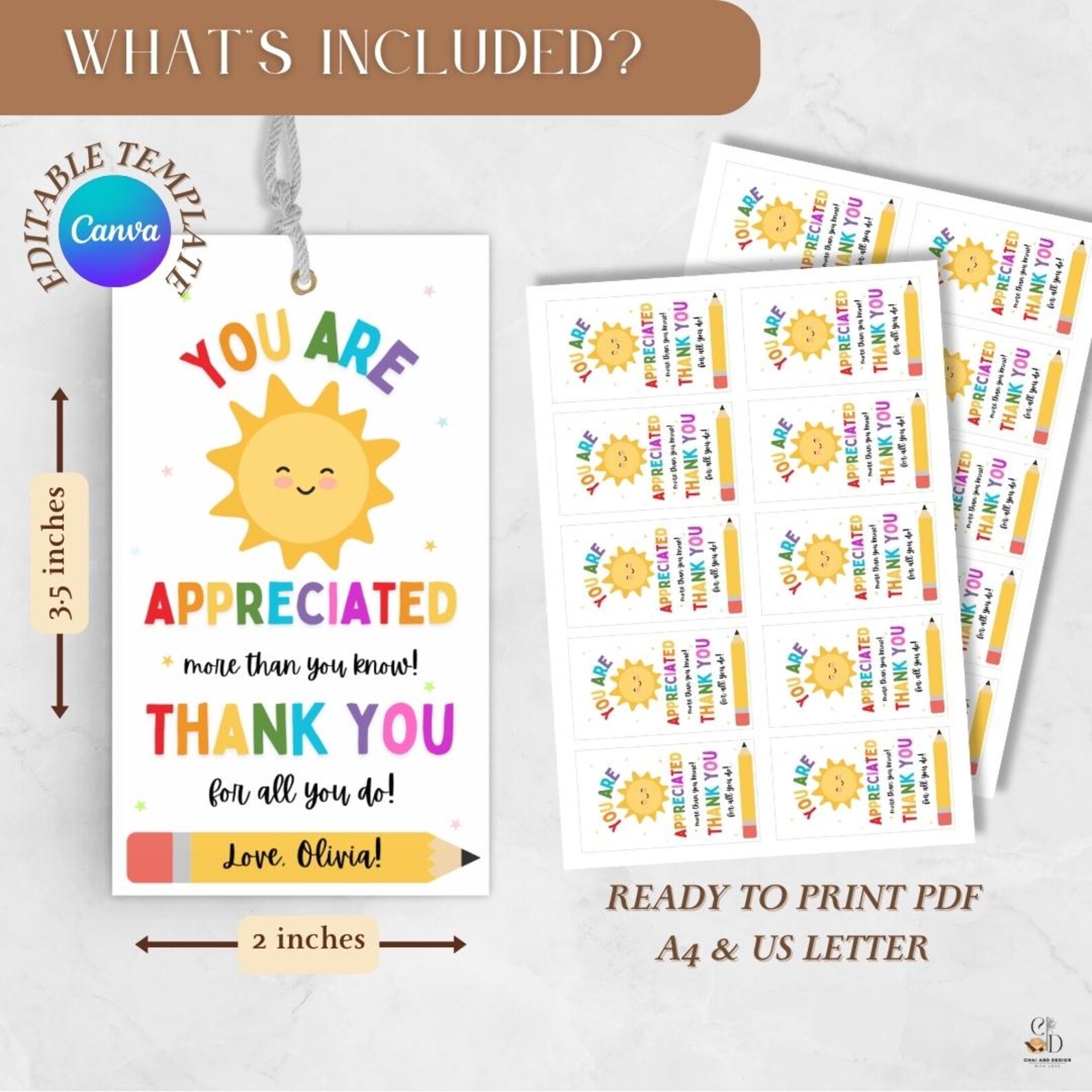 Thank You Teacher Gift Tags Printable, Teacher Appreciation Tags, End ...