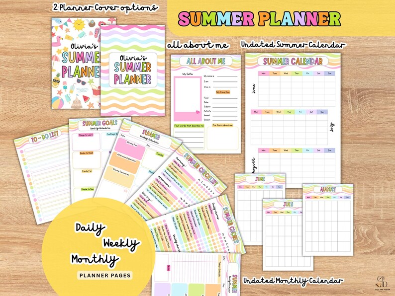 Summer Planner for Kids Bundle, Printable Summer Rules Checklist ...