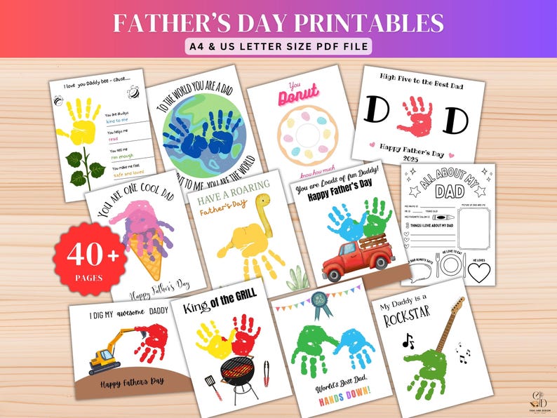 Father's Day Printable, Fathers Day Art Bundle, Fathers Day Gift ...