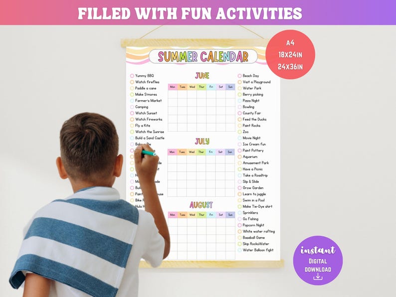 Summer Planner Kids Summer Printable Summer School Planner Summer Kids ...