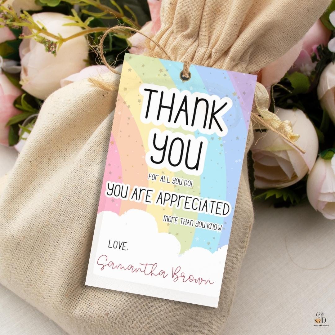 Teacher Appreciation Week Gift Tags, Printable Thank You Tags Teacher ...