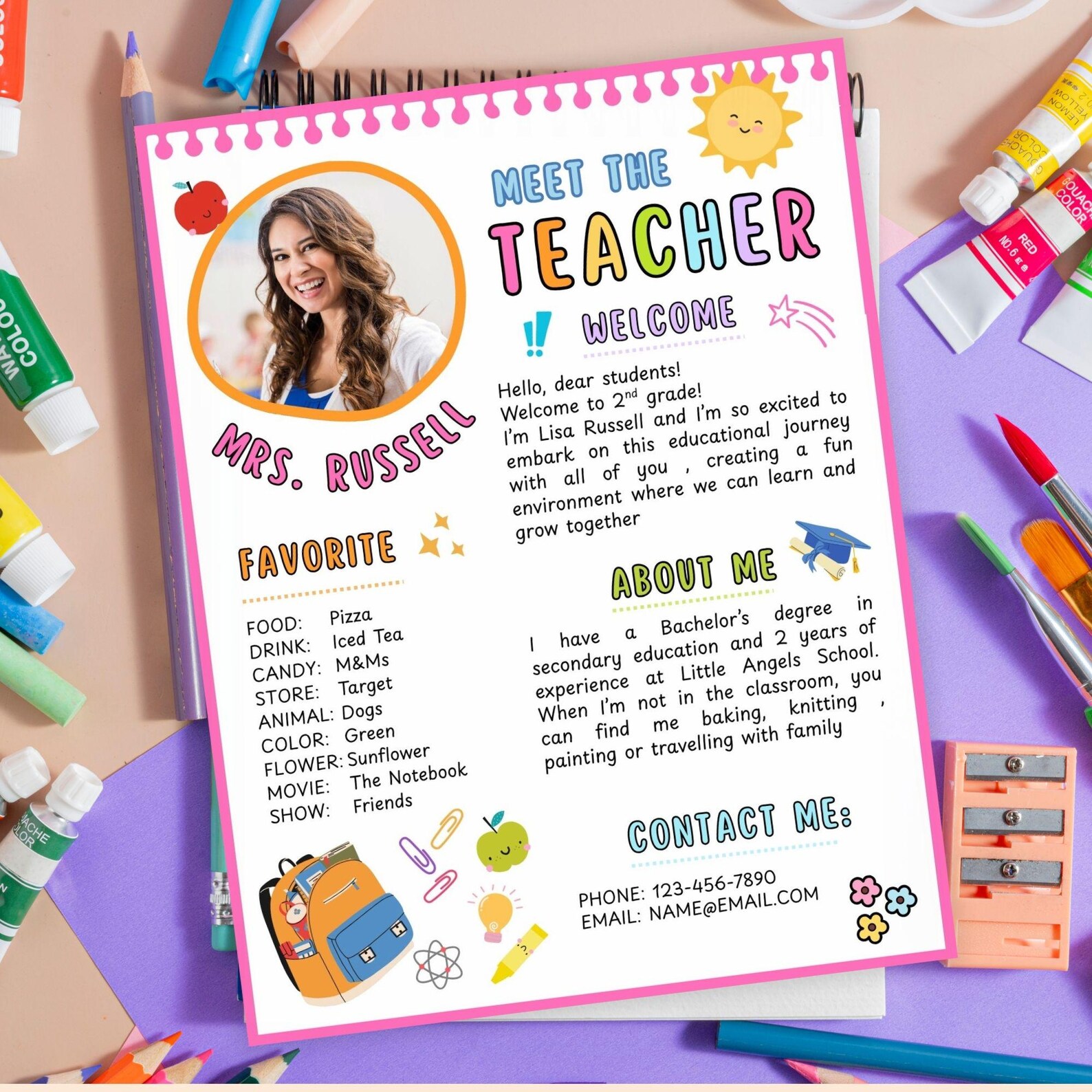 Editable Meet the Teacher Template, Back to School Flyer, All About My ...
